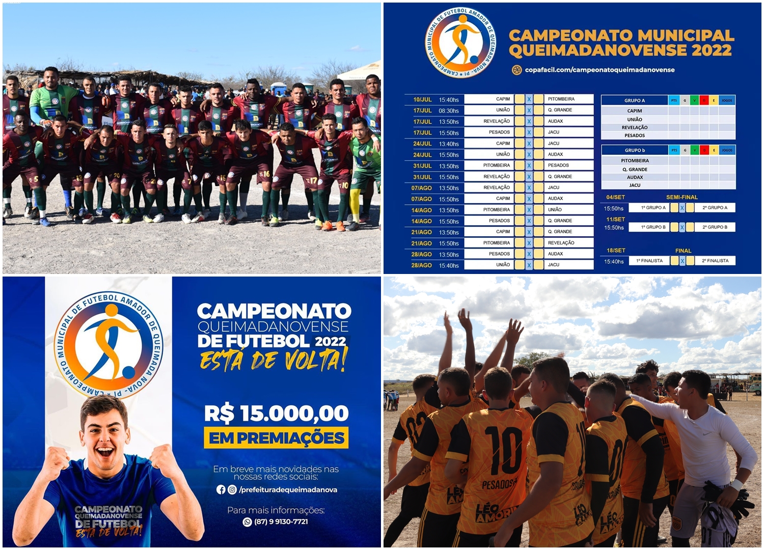 Campeonato de Futebol de Queimada Nova será aberto em julho com R$ 15 ...